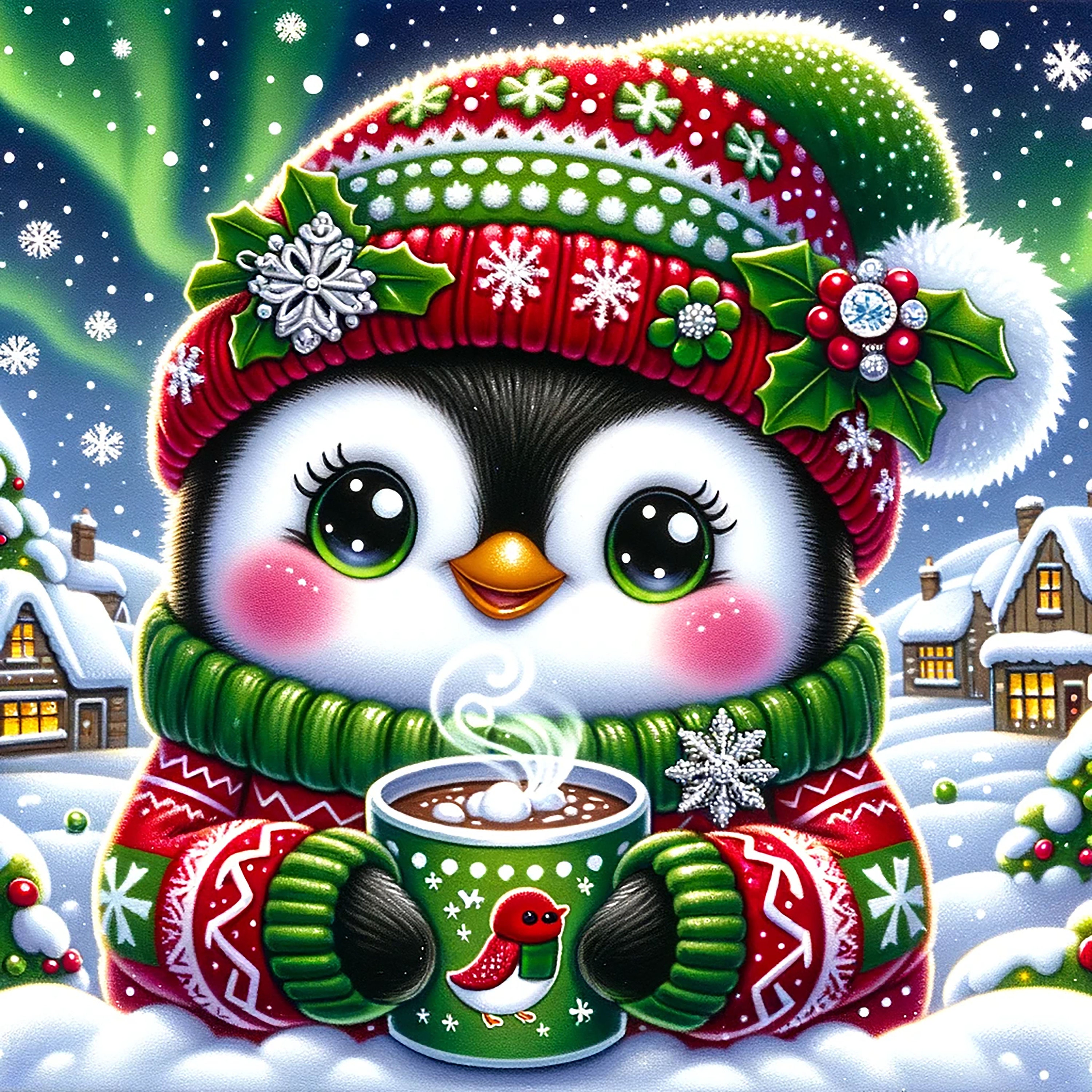 Winter Penguin Clipart: Christmas Holiday JPG Images (digital Download ...