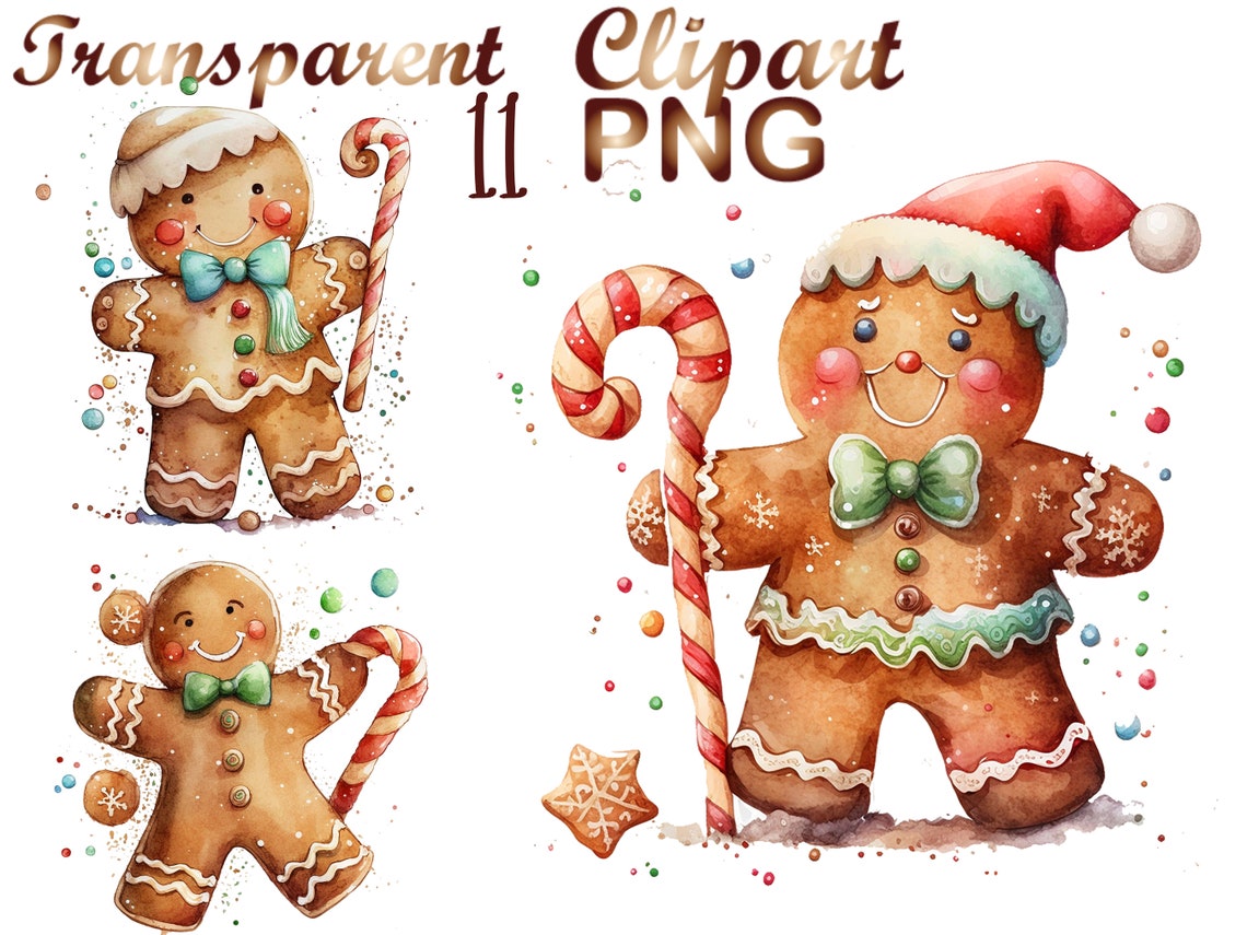 11 Gingerbread PNG, Christmas Clipart, Winter Clipart, Holiday Clipart ...