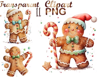 Gingerbread PNG, Christmas Clipart, Winter Clipart, Holiday Clipart ...