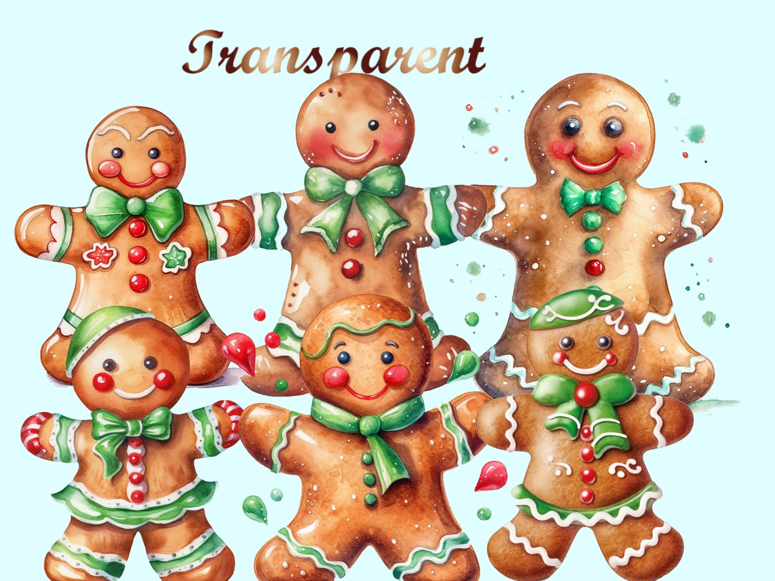 21 Gingerbread PNG, Christmas Clipart, Winter Clipart, Holiday Clipart ...