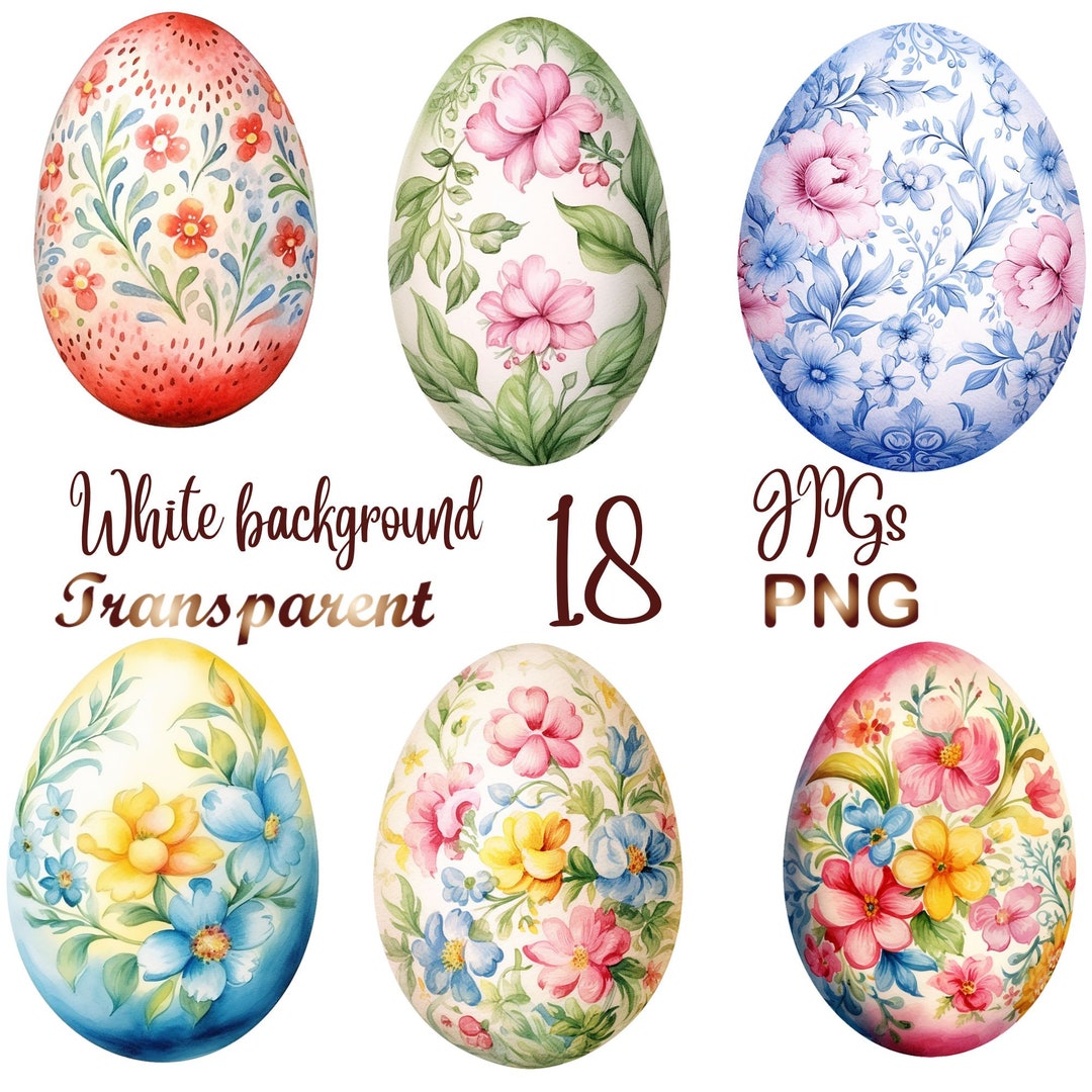 18 PNG/JPG, Easter Eggs Clipart Bundle, Easter Clipart, Eggs Clipart ...