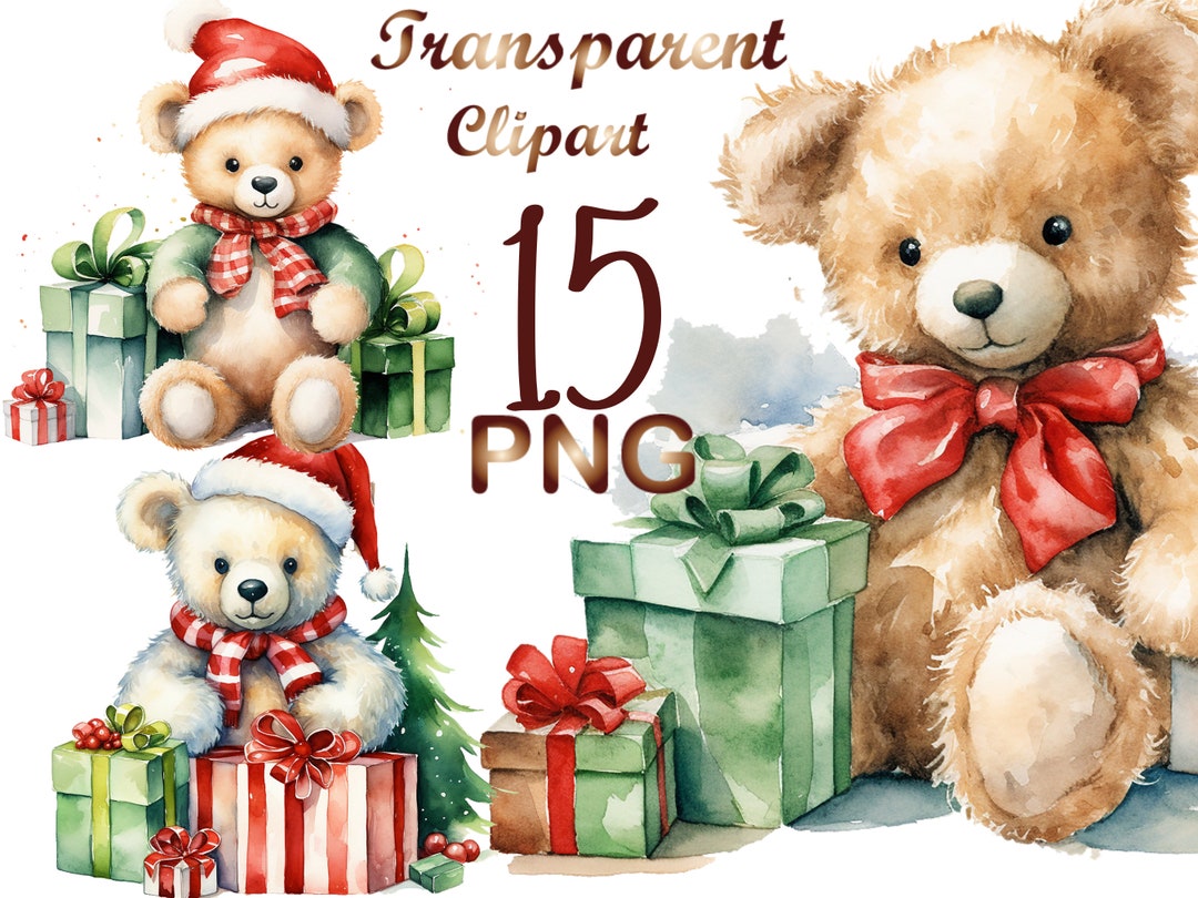 15 Christmas Teddy Bear Clipart PNG, Teddy Bear Clipart, Christmas ...