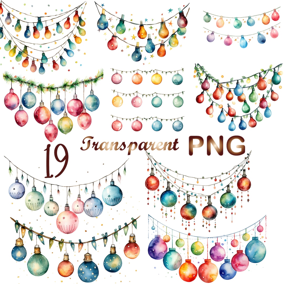 19 Watercolor Christmas Light Pastel, Png,christmas Clipart, Christmas ...