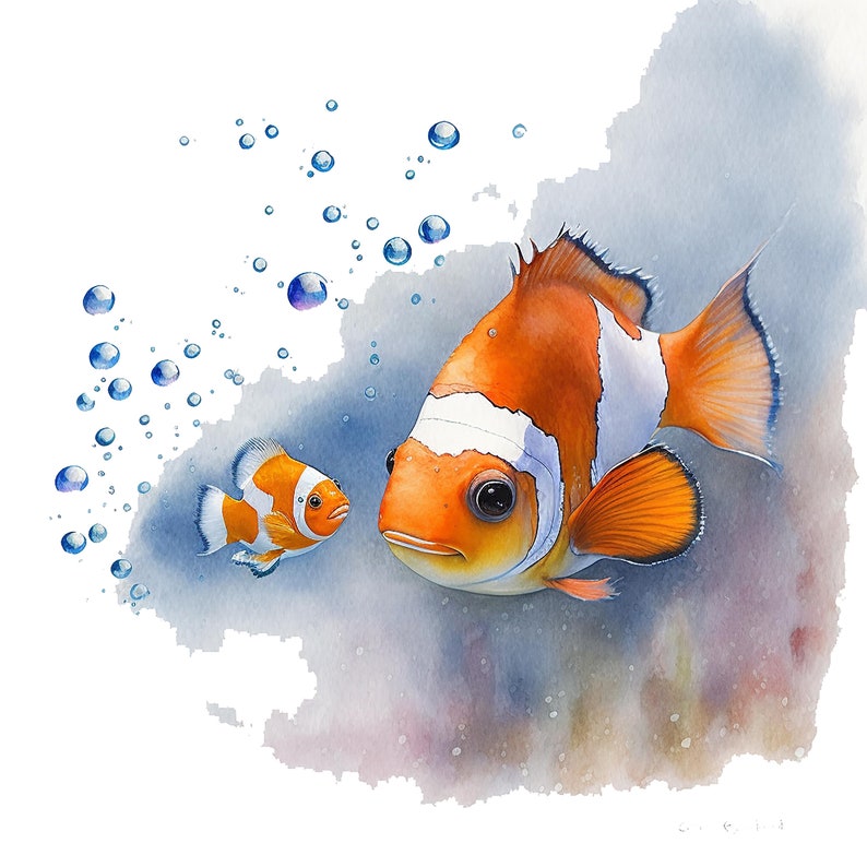 10 Clownfish Clipart Fish Clipart Sea Clipart Jpgs - Etsy