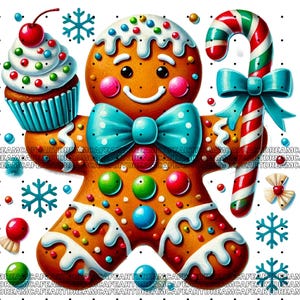38 PNG, Gingerbread Man Clipart Bundle, Christmas Clipart, Festive ...