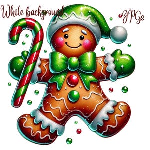 60 JPG, Gingerbread Man Clipart Bundle, Christmas Clipart, Festive ...
