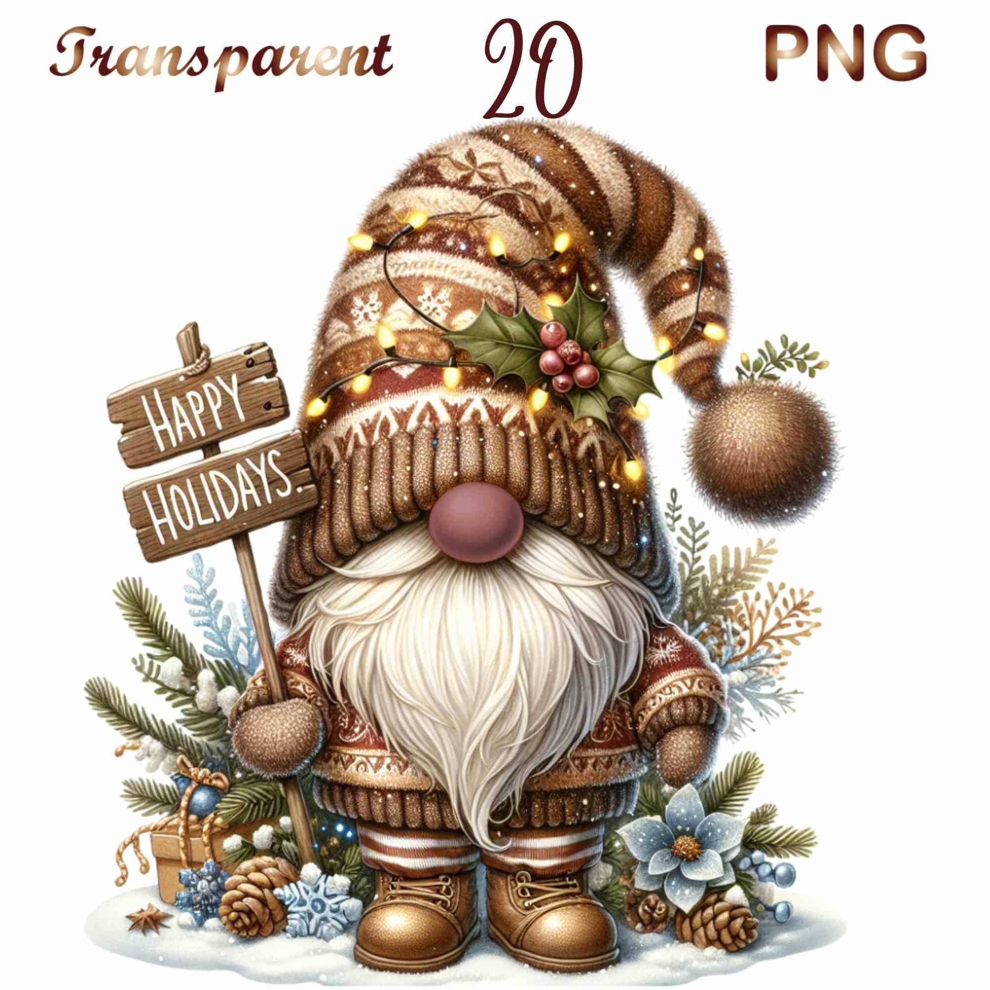 20 PNG Gnome Christmas Clipart Bundle,black Gnome Png,gnome Clipart ...