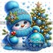 26 PNG Christmas Blue Snowman Bundle Clipart, Festive Snowmen Graphics ...