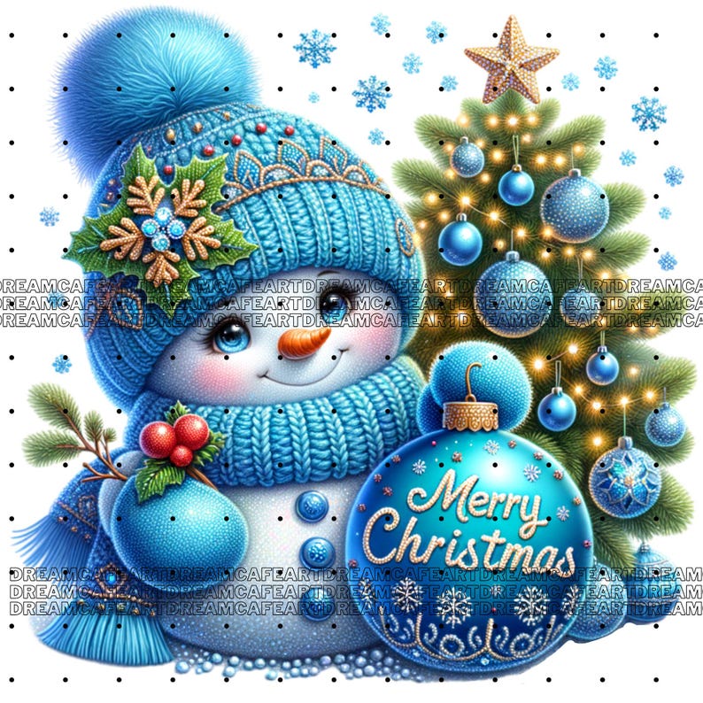 26 PNG Christmas Blue Snowman Bundle Clipart, Festive Snowmen Graphics ...