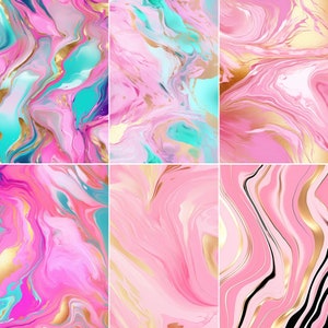 50 Pink Gold Marble Seamless - Watercolor Pattern - Seamless Pattern ...