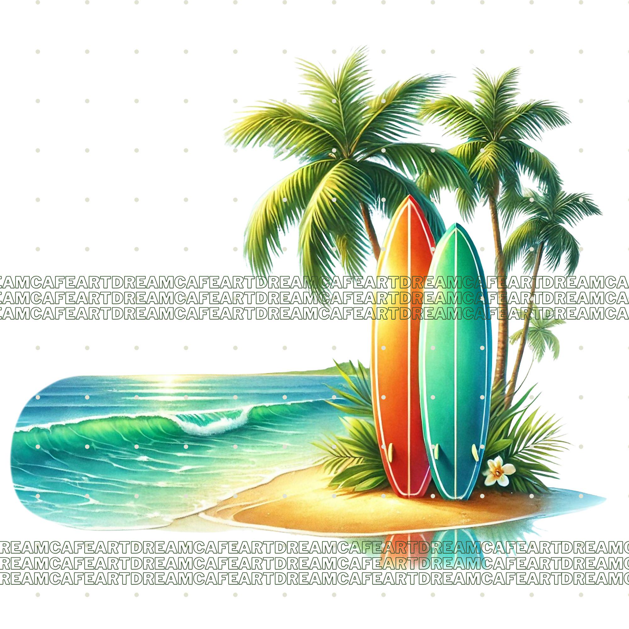 Surfboard Clipart 40 PNG | Aloha Surfing Graphics | Retro Hawaii Beach ...
