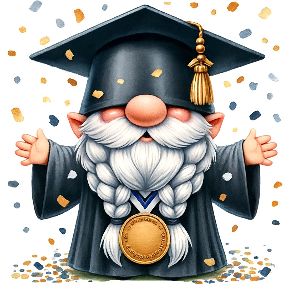 22 PNG, Graduation Gnome Clipart PNG Bundle, Graduation Gnome Clipart ...