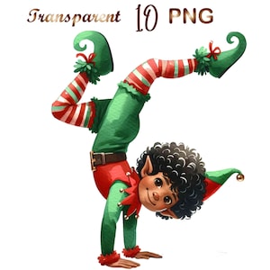 10 Elf Png Character Clipart, Cute Elf Clipart, Elf Clipart, Watercolor ...