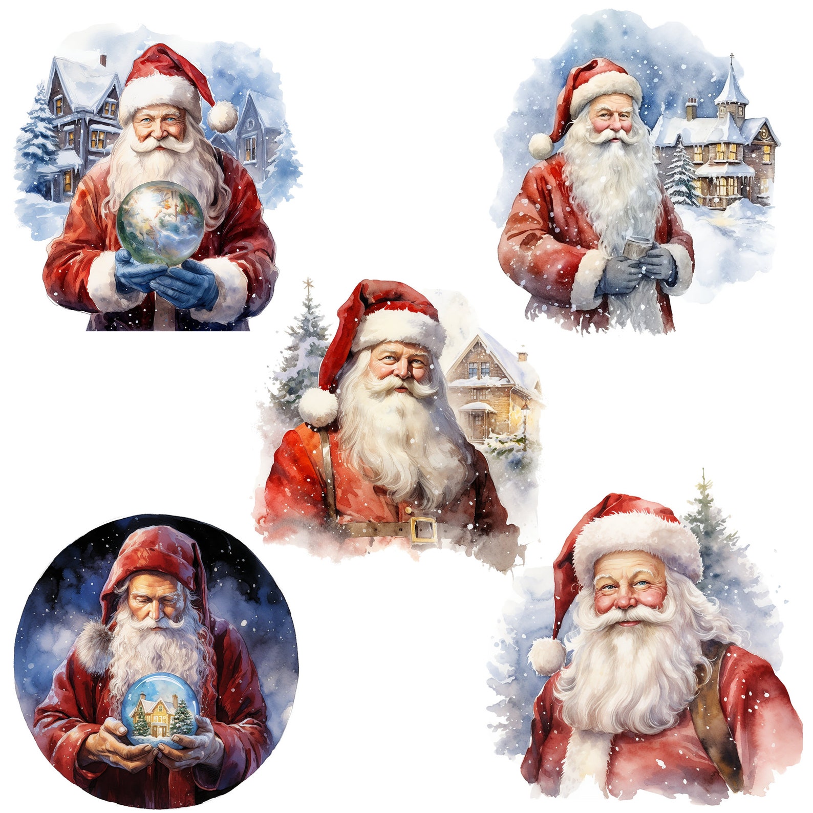 20 Santa Claus Bundle PNG, Santa Claus Clipart, Christmas Clipart ...