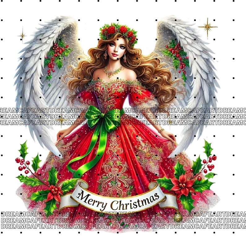 50 PNG, Christmas Angels Clipart Bundle, Winter Illustrations Designs ...