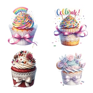 23 PNG, Cupcake Clipart Bundle, Baking Clipart, Dessert Clipart, Food ...