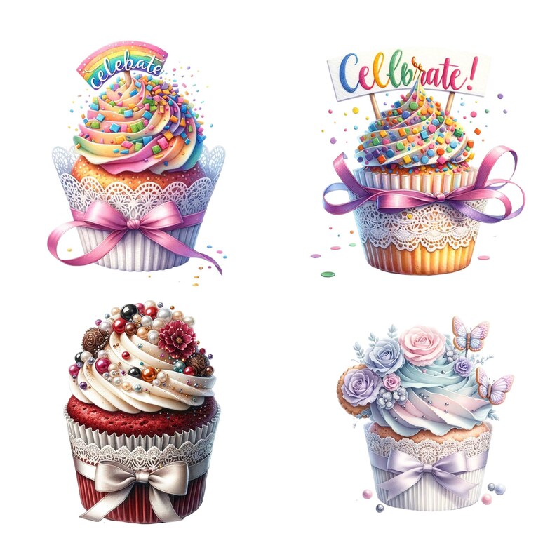 23 PNG, Cupcake Clipart Bundle, Baking Clipart, Dessert Clipart, Food ...
