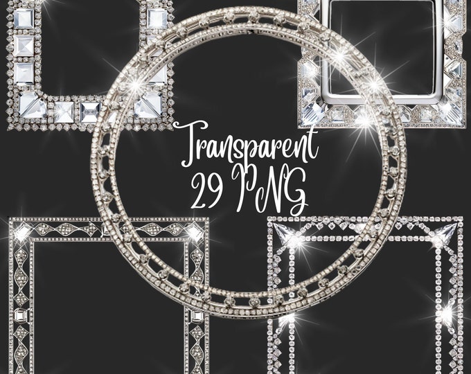 Rose Gold Diamond Frames Clipart, Antique Wedding Frames (PNG, Digital ...