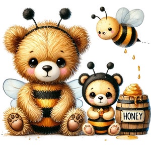 29 Png,teddy Bear Honeybee Clipart Bundle,teddy Bear Clipart Bundle ...