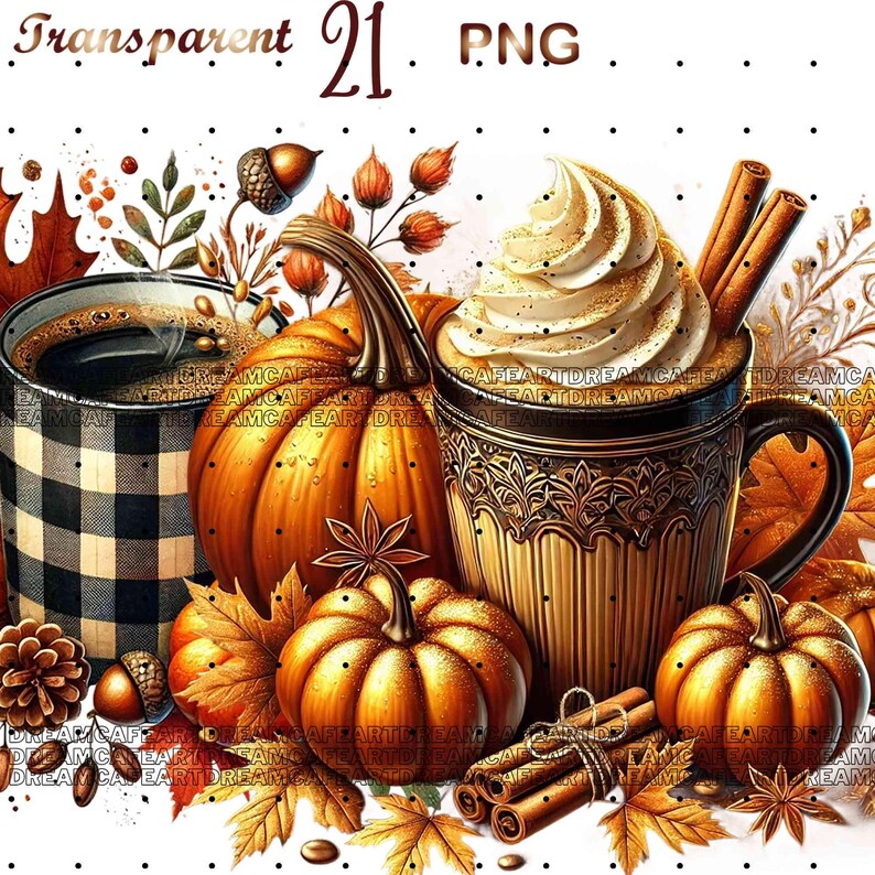 21 Png,autumn Coffee Clipart, Coffee Clipart Png, Fall-themed Art, Cozy ...