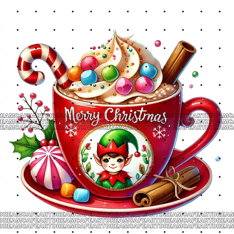25 PNG Set 1, Christmas Drinks Clipart Bundle, Festive Beverage ...
