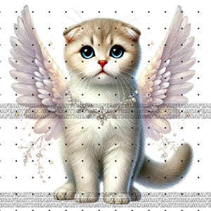 40 PNG, Cute Angelic Cats Clipart Bundle, Angelic Cats Png, Heavenly ...