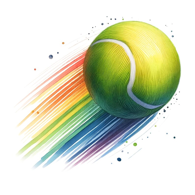 30 PNG, Watercolor Sports Clipart Bundle, Watercolor Sports Tennis ...