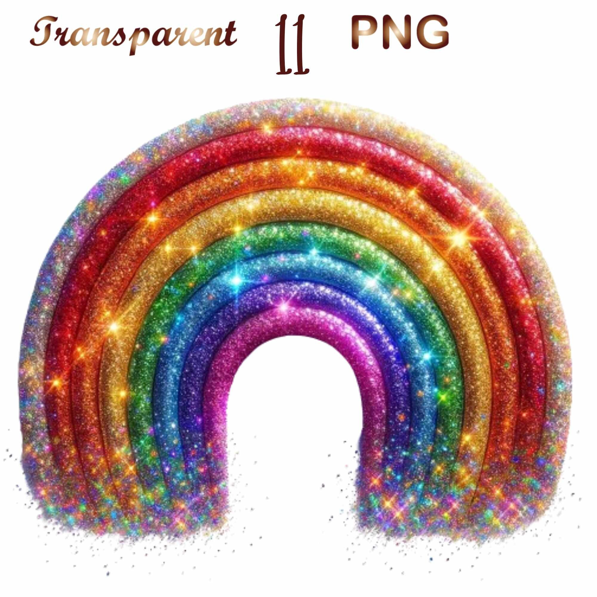 11 Rainbow Clipart Bundle PNG, Graphics Sun,clouds,rainbow Png,glitter ...