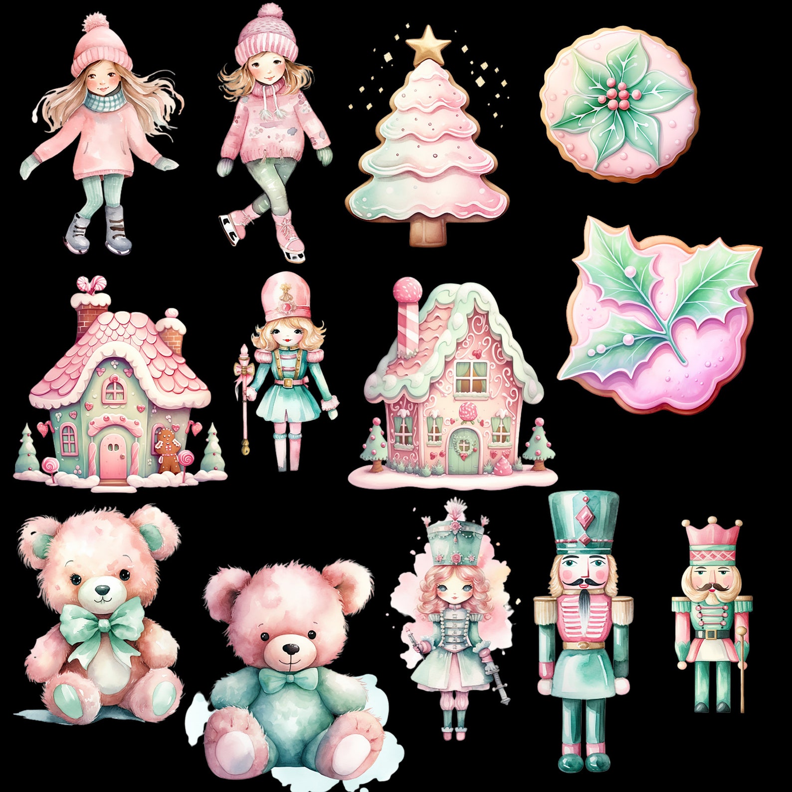 43 Pastel Christmas Clipart Png, Christmas Graphics, Merry Christmas ...