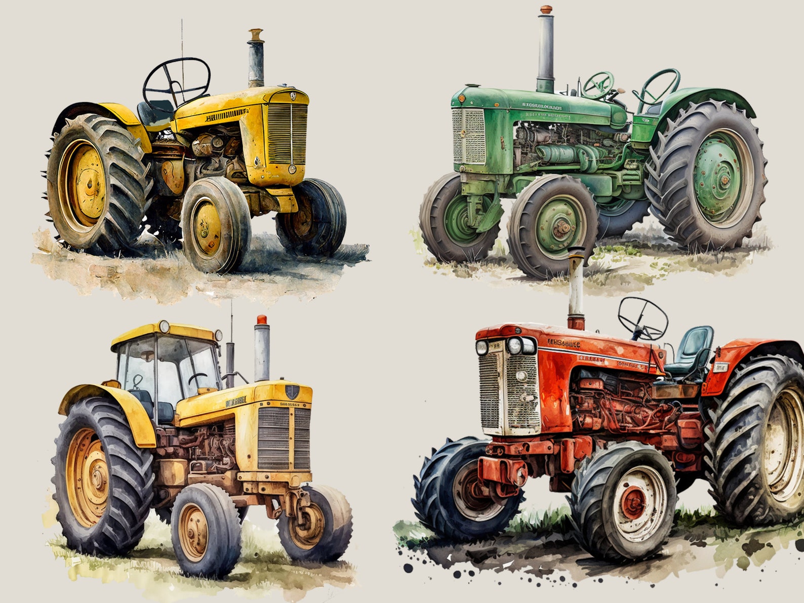 22 Watercolor Farm Tractor Png, Tractor Png, Tractor Farm Png, Farm ...