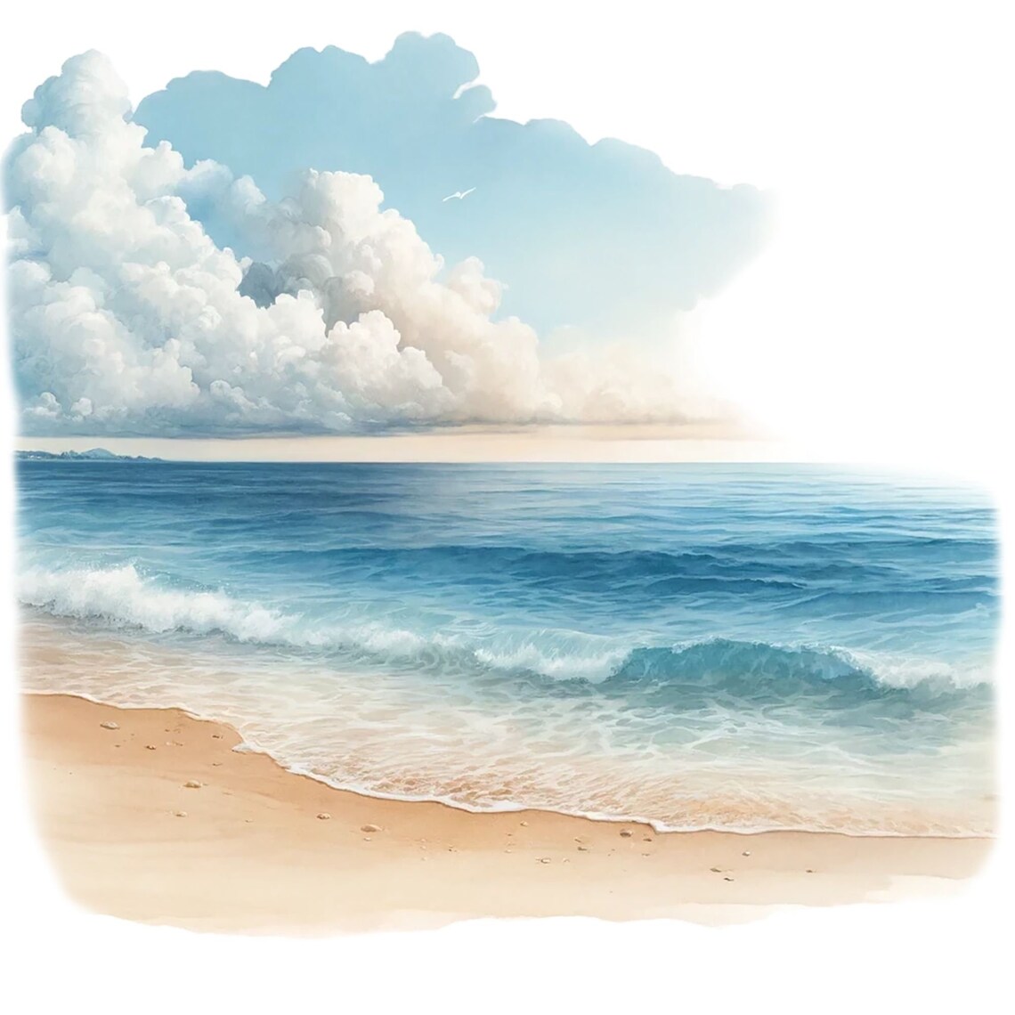 44 PNG Watercolor Nautical Collection Clipart, Beach Clipart Bundle ...