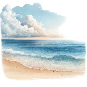 44 PNG Watercolor Nautical Collection Clipart, Beach Clipart Bundle ...