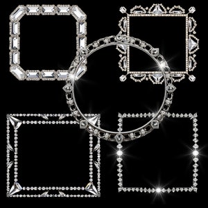 29 Diamond Frames Clipart PNG, Diamond Frame Clipart Bundle ...