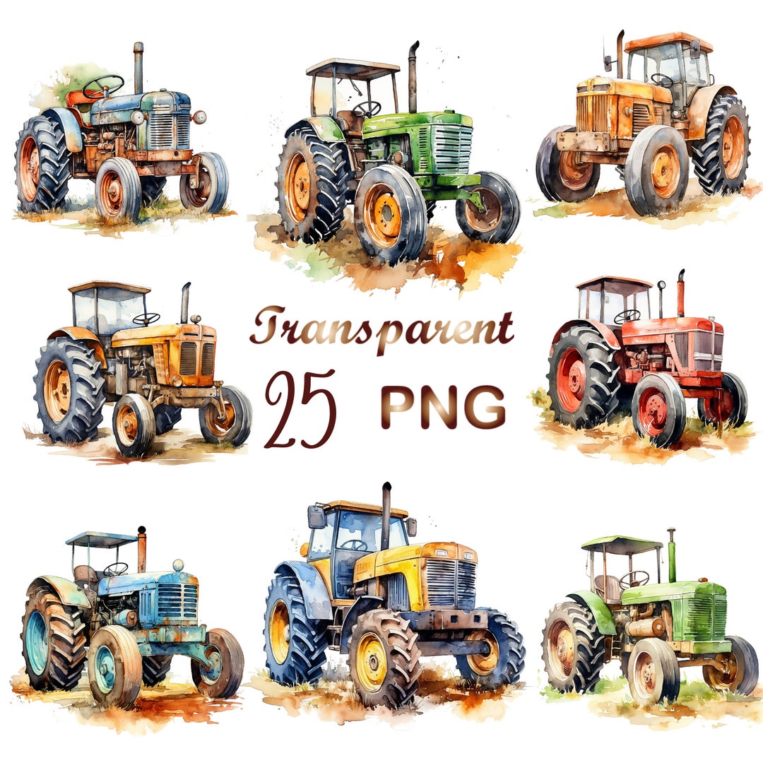 25 Watercolor Farm Tractor Png, Rusty Tractor, Tractor Farm Png, Farm ...