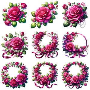 52 Fuchsia Flowers Clipart, Fuchsia Pink Roses, Roses Clipart, Pink ...