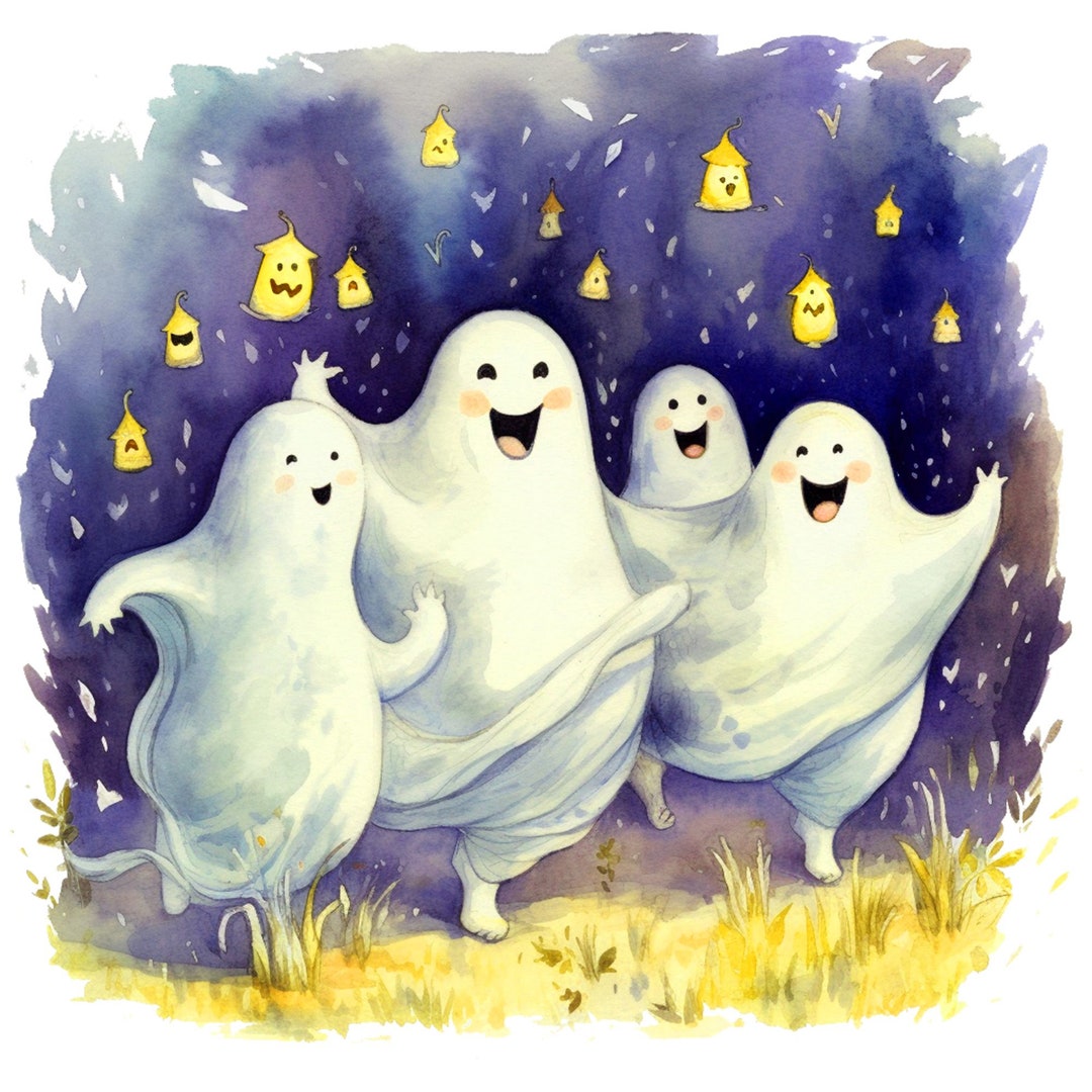 10 Halloween Clipart PNG, Ghost Clipart PNG, Ghost PNG, Commercial Use ...