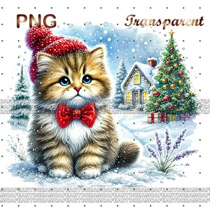 21 PNG Set 8 Christmas Kitten Clipart Bundle, Meowy Christmas Clipart ...