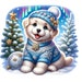 20 Jpgs, Winter Puppy Dog Clipart, Commercial Use, Watercolor Clipart ...