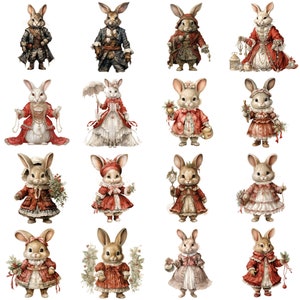 36 Fairytale Rabbit Clipart, Jpgs, Fairy Tale Animal Clip Art,vintage ...