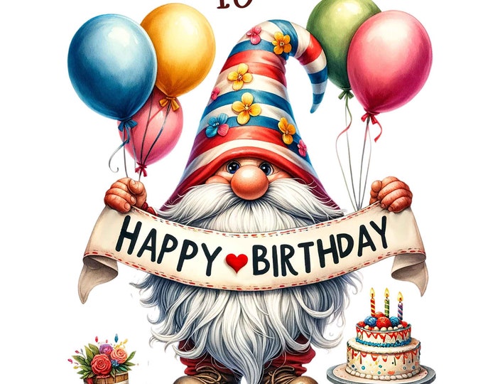 Happy Birthday Gnome - Etsy
