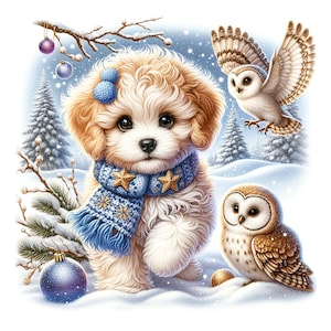 20 PNG, Christmas Clipart Bundle, Puppy Clipart Bundle, Puppy Clipart ...