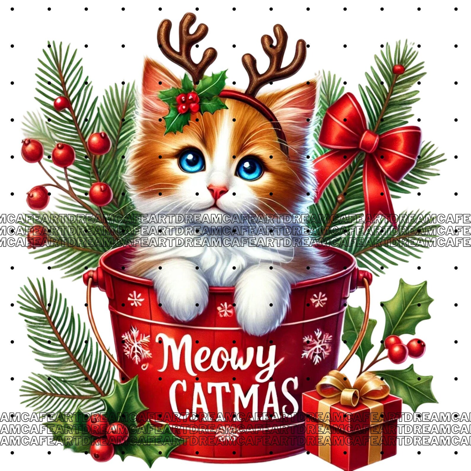 30 PNG Set 7, Christmas Kitten Clipart Bundle, Meowy Christmas Clipart ...