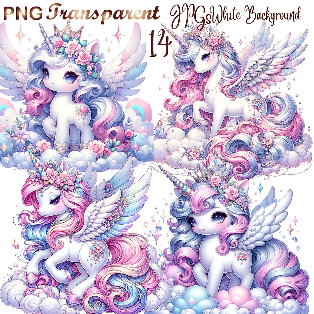 14 PNG/JPG Baby Unicorn Clipart, Unicorn Сlip Art,cute Unicorn,baby ...