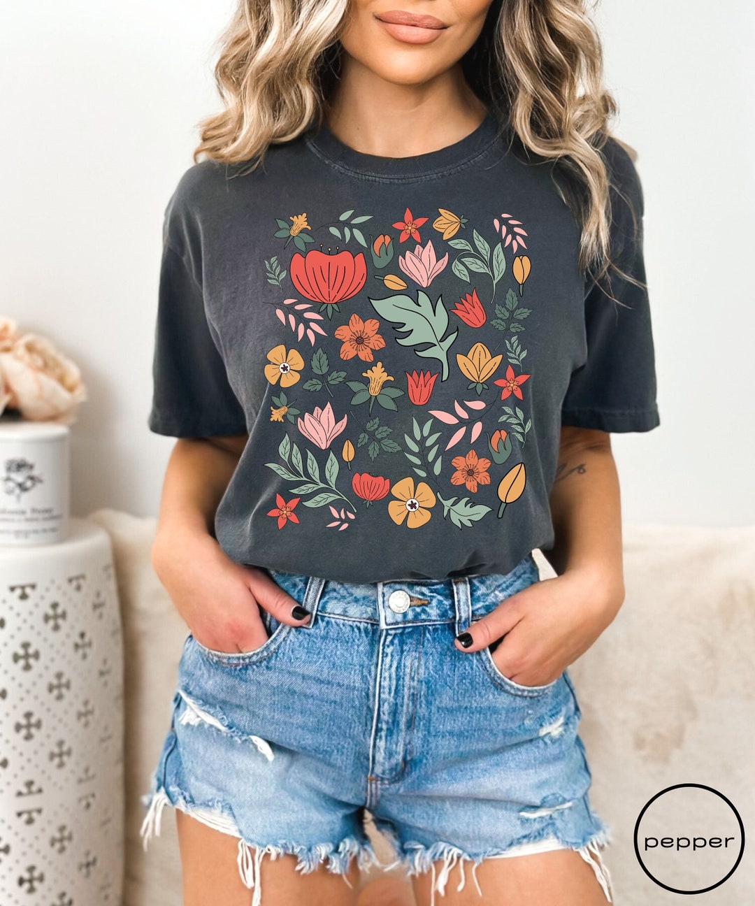 Wildflower Tshirt, Botanical Tshirt, Wild Flowers Shirt, Floral Tshirt ...