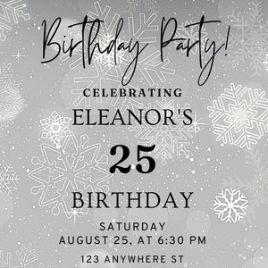 Shining Silver Birthday Party Invitation, Adult Birthday Card - Etsy