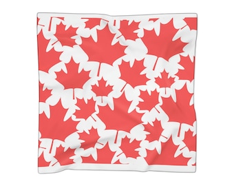 Canada Day Scarf - Circle Infinity Scarf - Red Maple Leaf Small Print ...