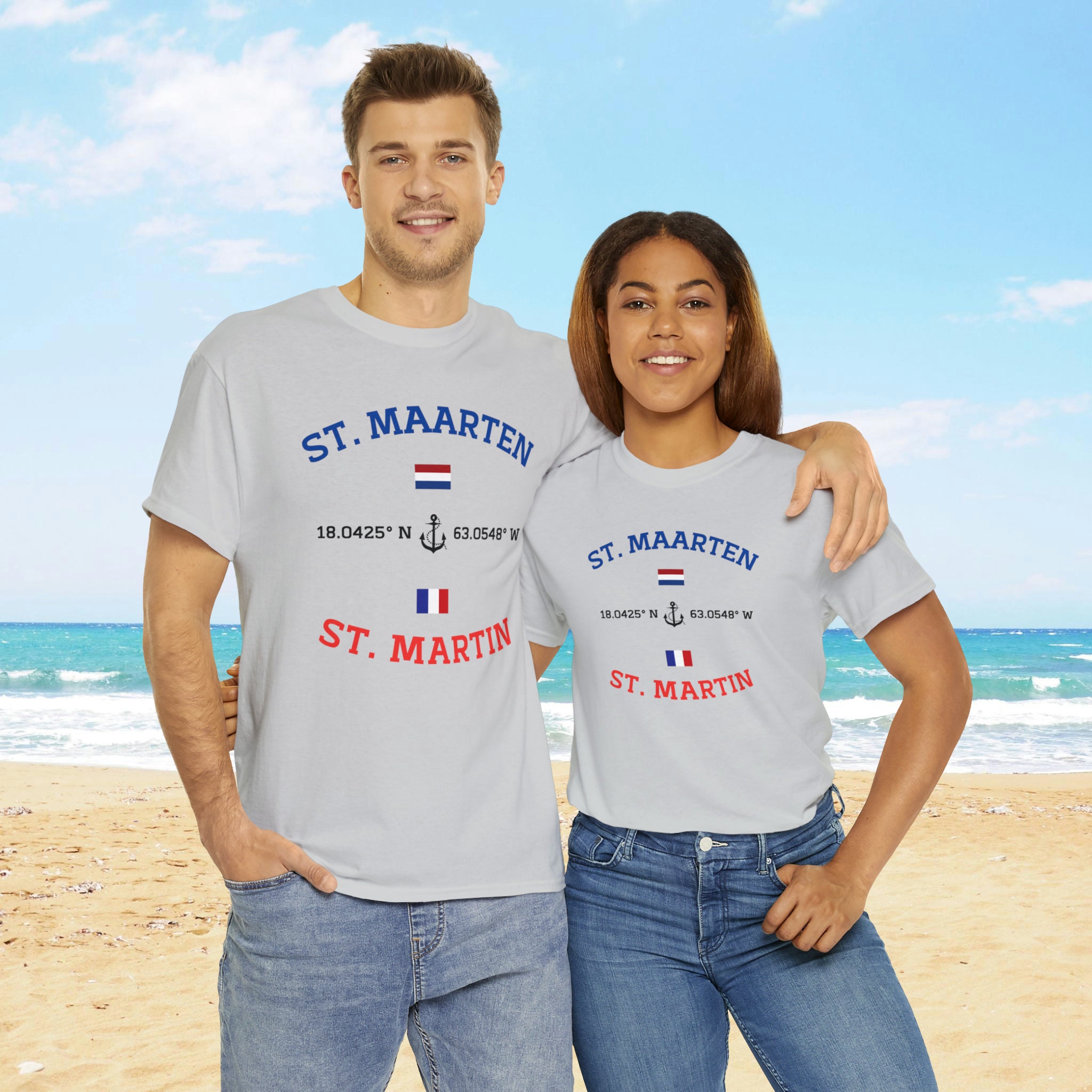 St Martin St Maarten Caribbean Island Unisex Heavy Cotton Tee - Etsy