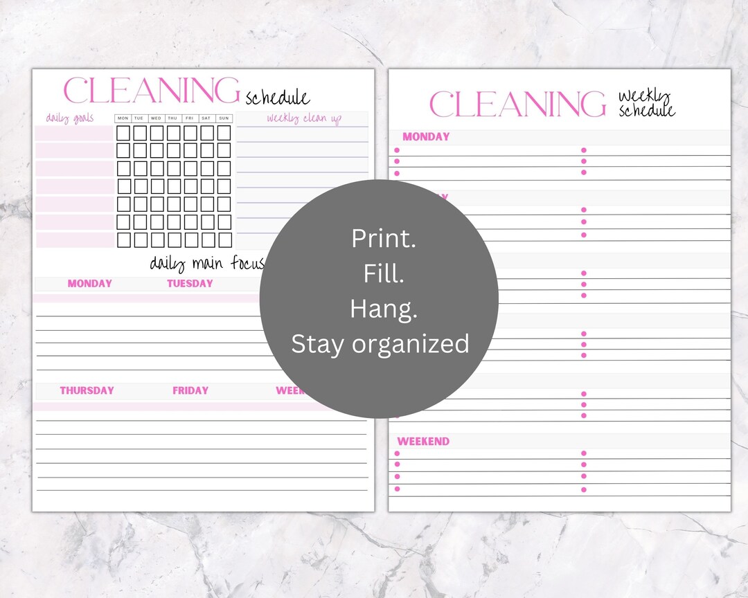 Editable/printable Cleaning Schedule Cleaning Checklist - Etsy