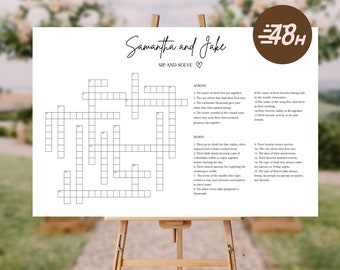 Wedding Small Crossword Bridal Shower Engagement Party Game - Etsy