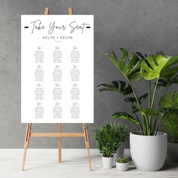 Wedding Seating Chart Canva Template - Etsy